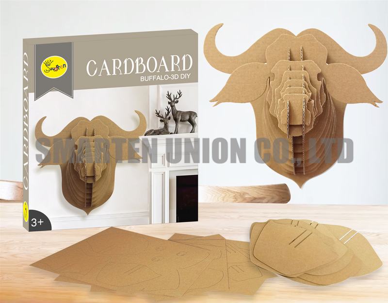 Head Animal Buffalo 3D Cardboard, Sculpture for Wall Decoration DIY ...